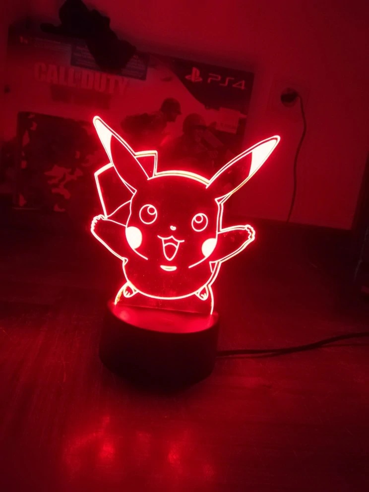 Pikachu Happy Colour Changing 3D Light – ZNAnime.com